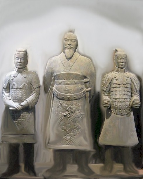 Triad: Tall Male and Two Male Phalanx . by Alice B. Clagett