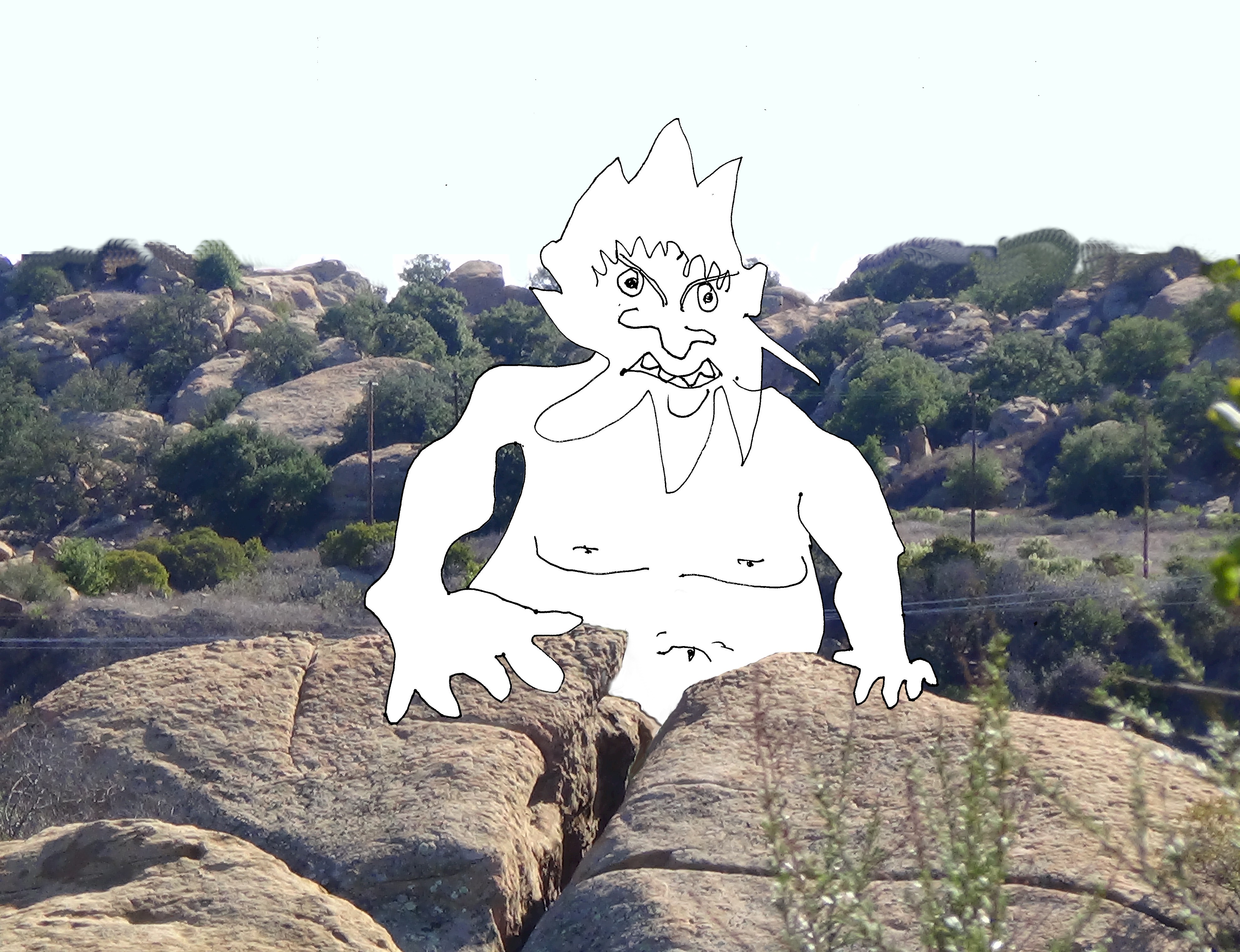 The Giant in the Rock . drawing by Alice B. Clagett - Awakening with ...